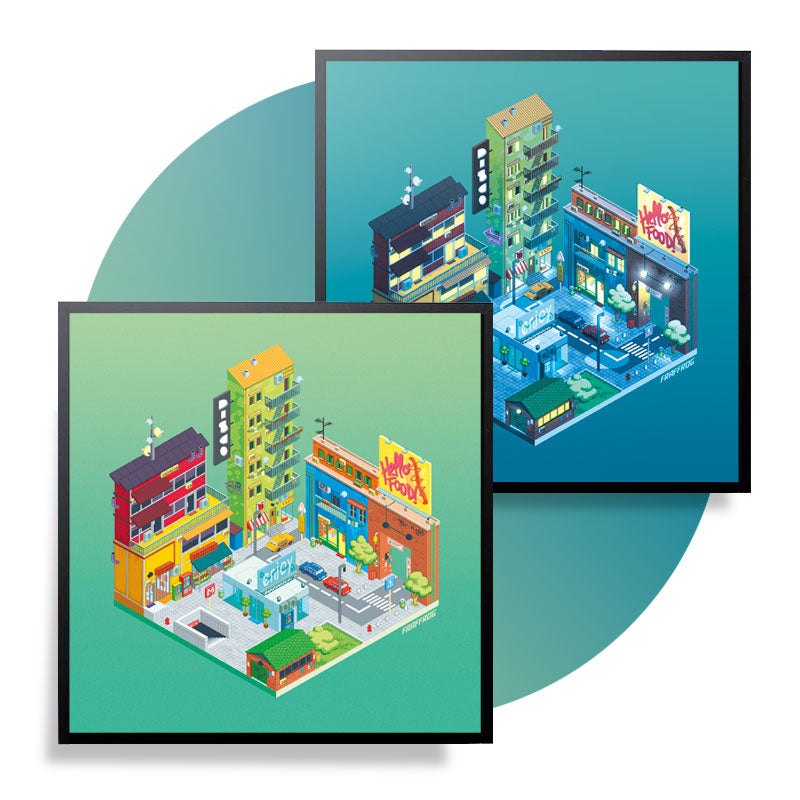 Pixel Art Diurna + Notturna • Bundle Stampe 30x30 Firmate – Fraffrog ...