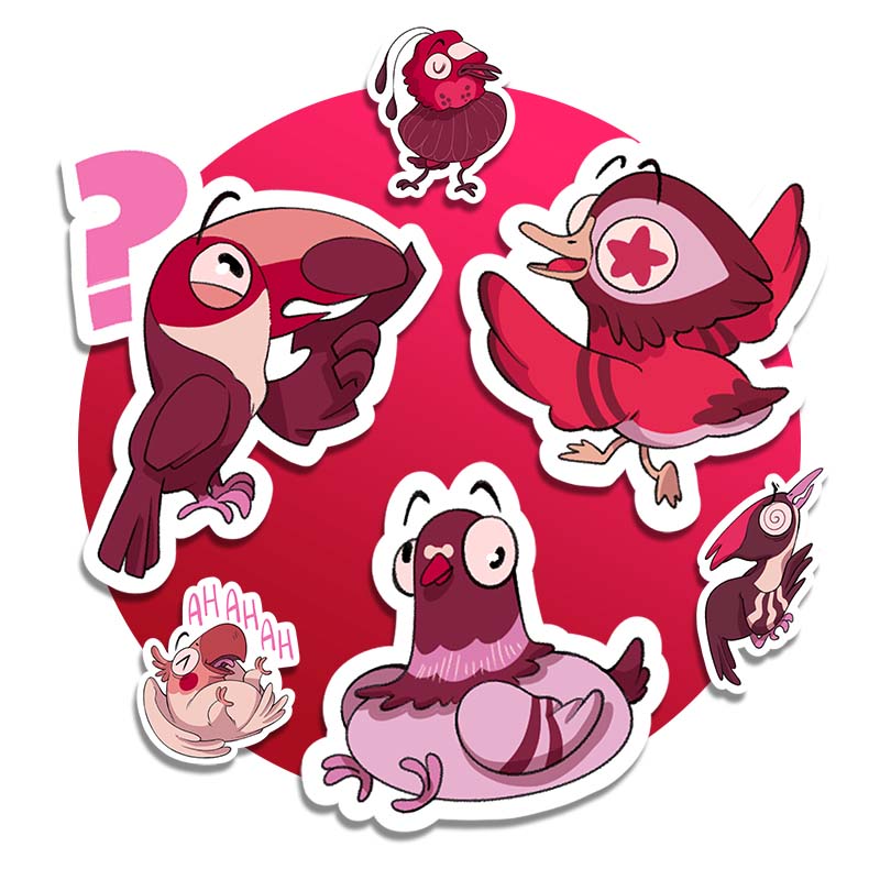 Red Birds • Set da 25 Sticker – Fraffrog & RichardHTT